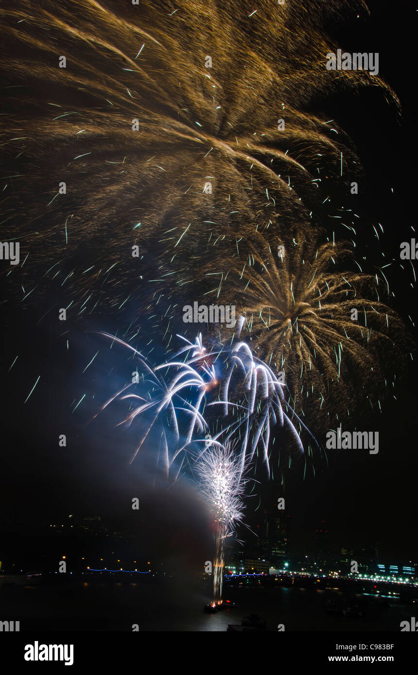 Fireworks display over The Thames Stock Photo - Alamy