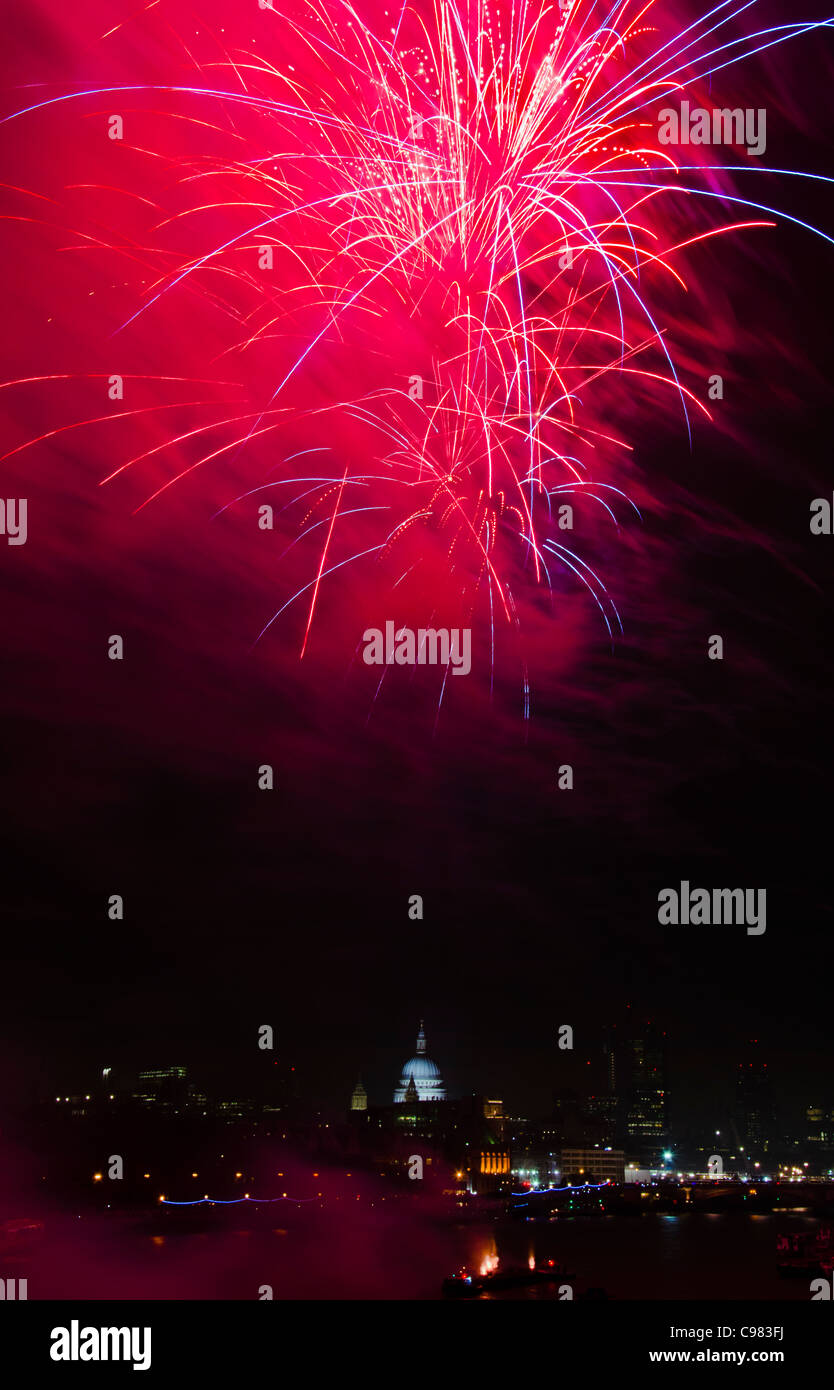 Fireworks display over The Thames Stock Photo - Alamy