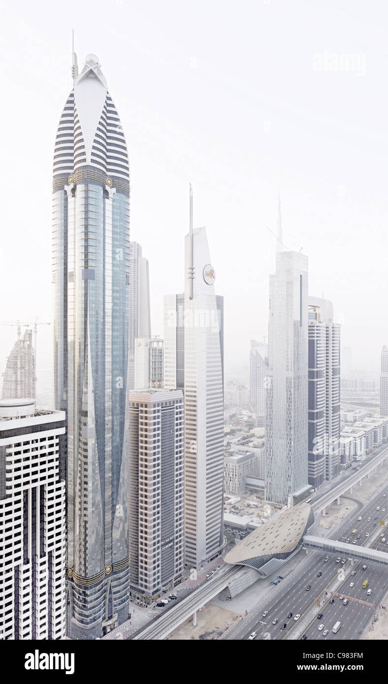 Modern architecture, high-rise buildings, Sheikh Zayed Road, Downtown ...