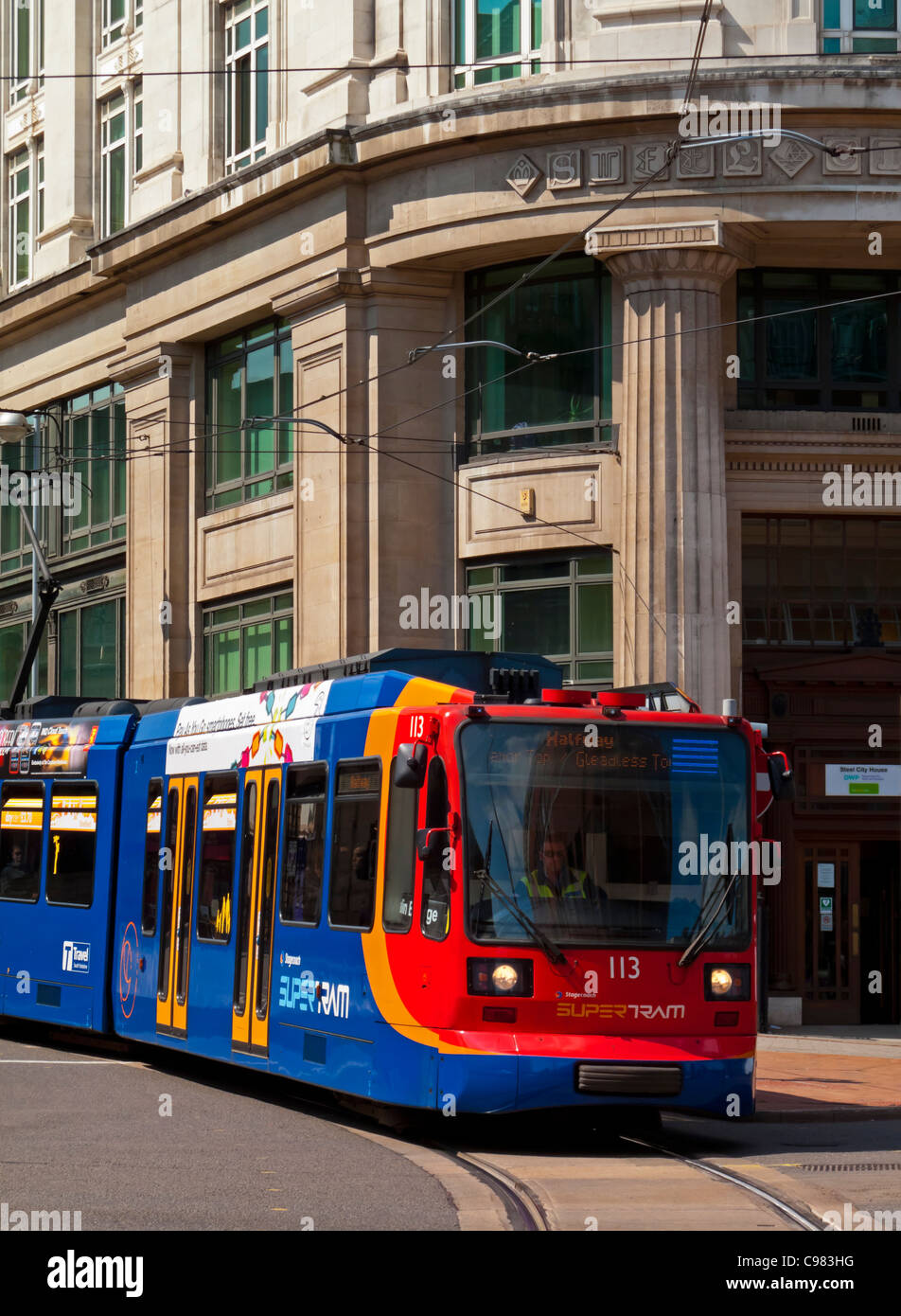 Sheffield Stagecoach Supertram light rail tram system in Sheffield City ...