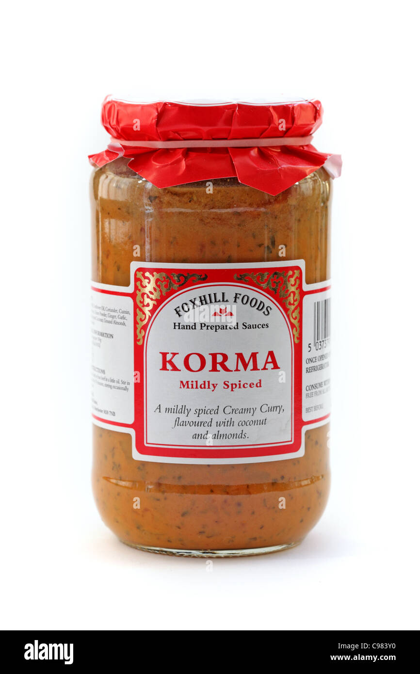 foxhill foods korma mildly spiced jar Stock Photo - Alamy