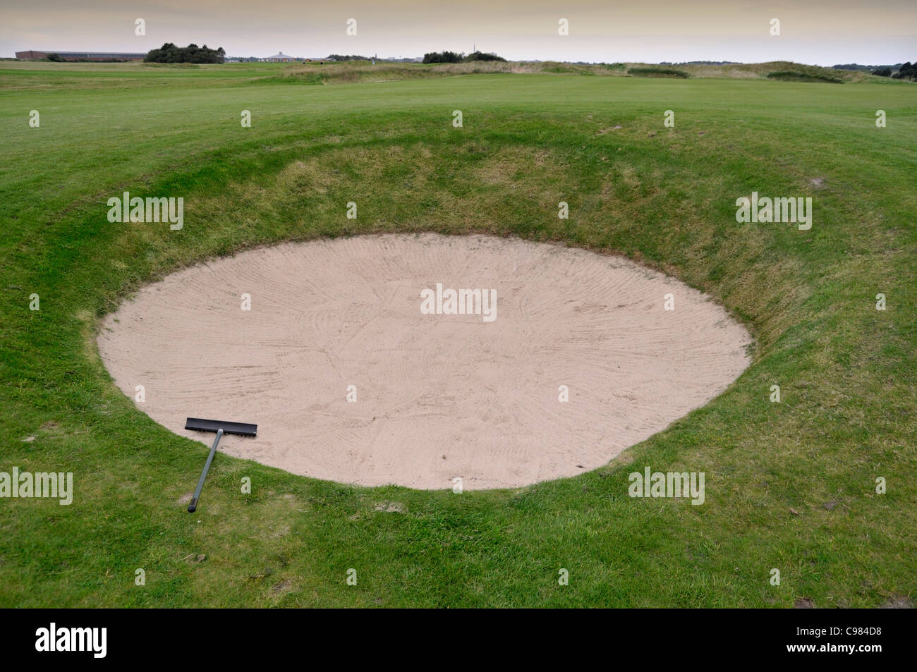 Sand trap, bunker, golf course Stock Photo - Alamy