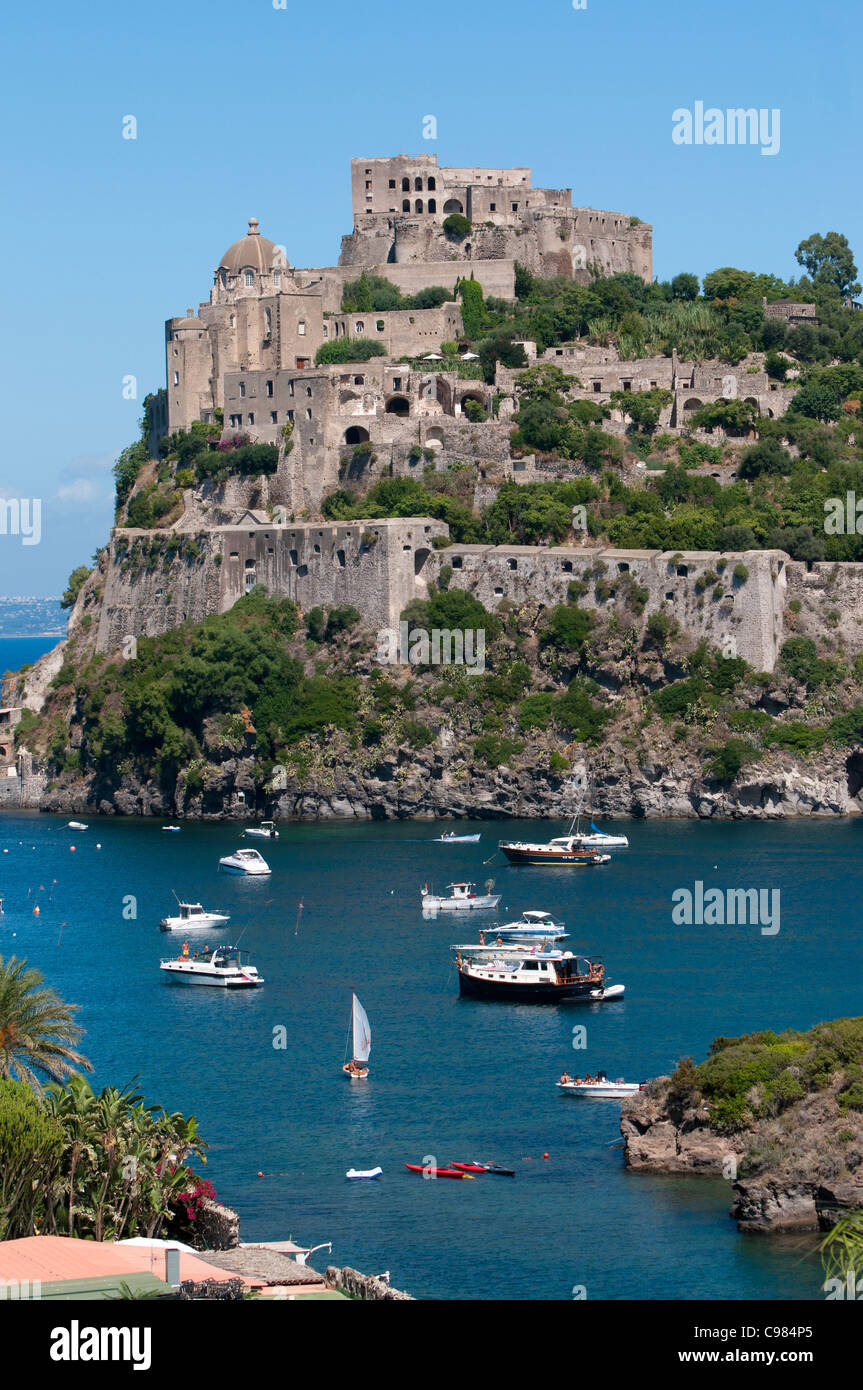 The Aragonese Castle on the island of Ischia, in the bay of Naples, Italy Stock Photo - Alamy