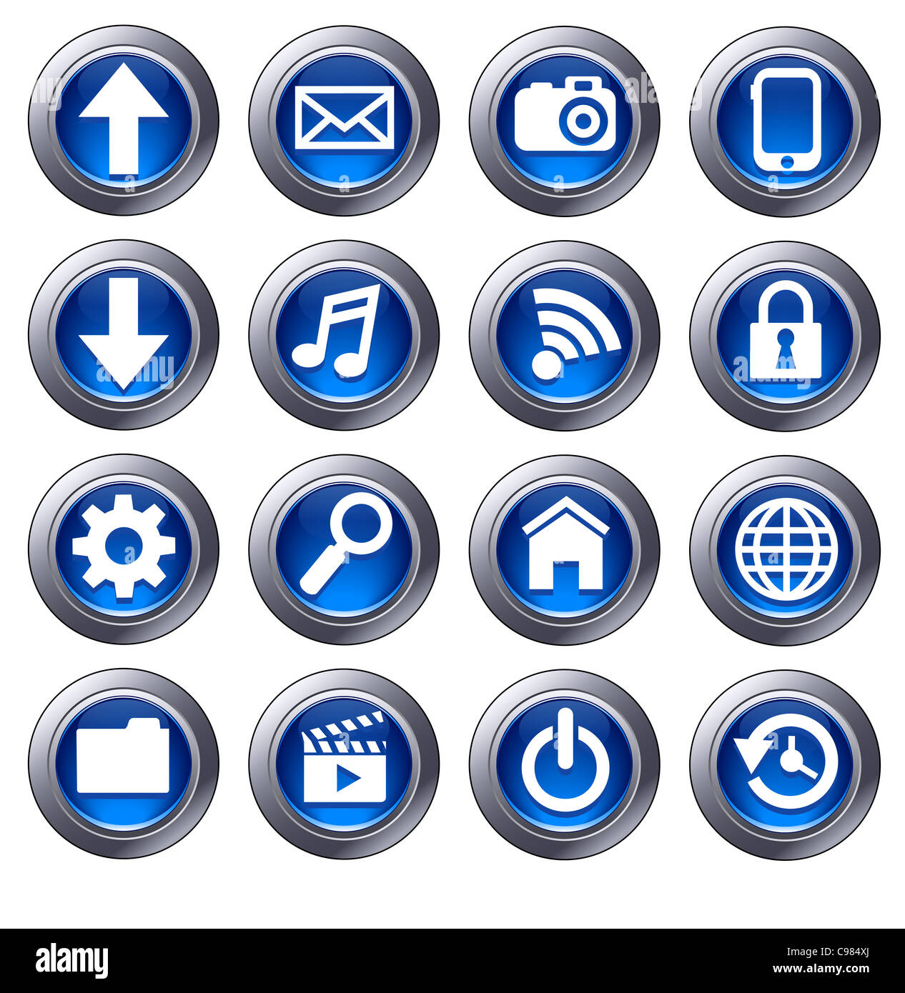 Cloud Computing icons Blue Set 1 Stock Photo - Alamy