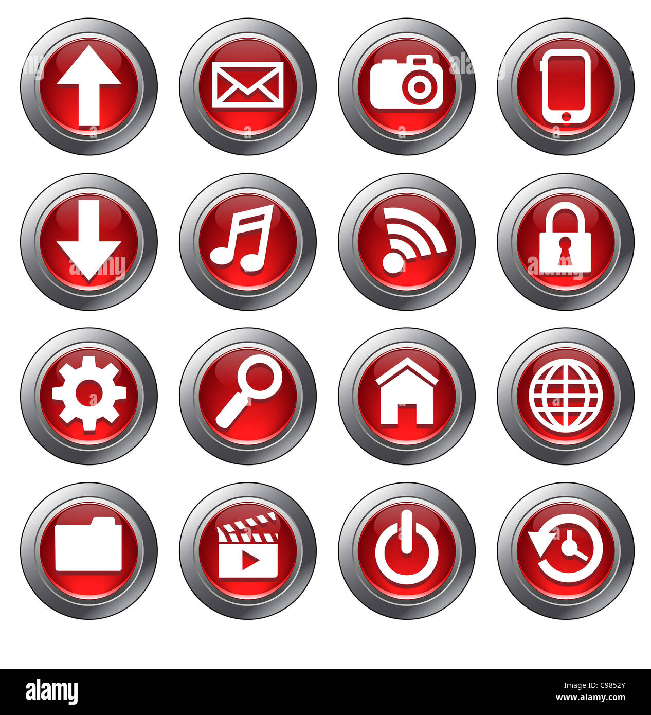 Cloud Computing icons Red Set 1 Stock Photo - Alamy