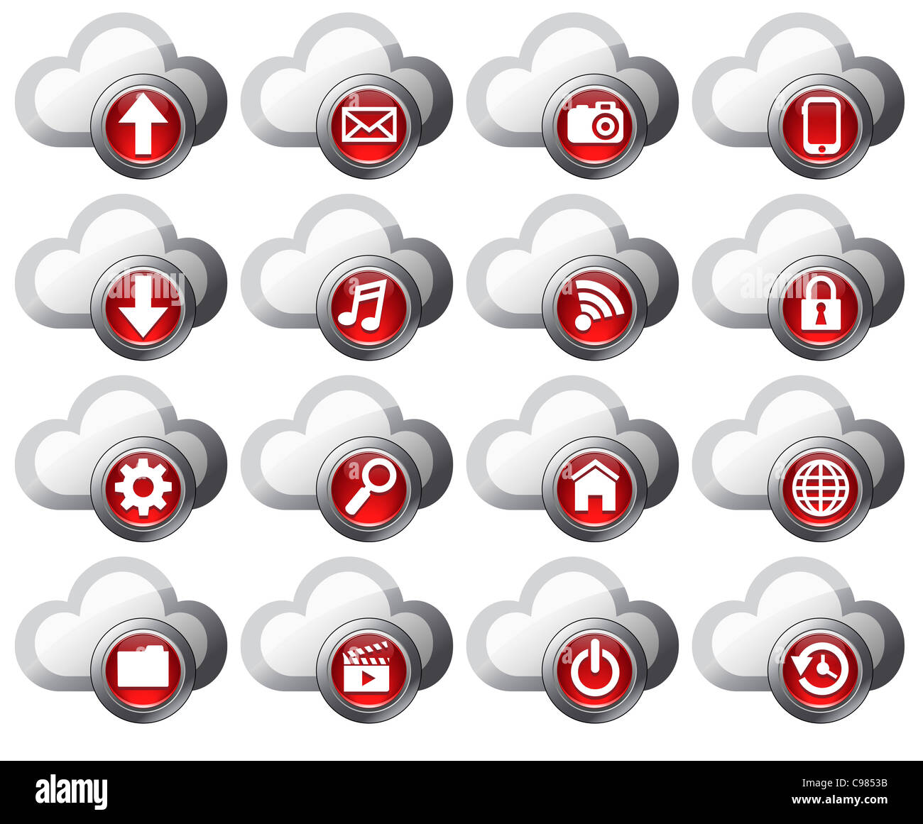 Cloud Computing icons set 1 Stock Photo - Alamy