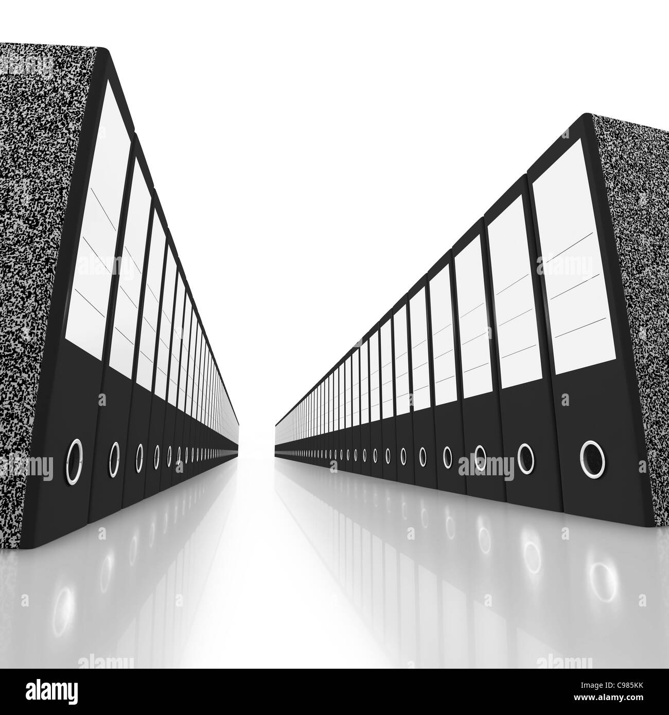 Folders forming a lane of folders in on white background Stock Photo ...
