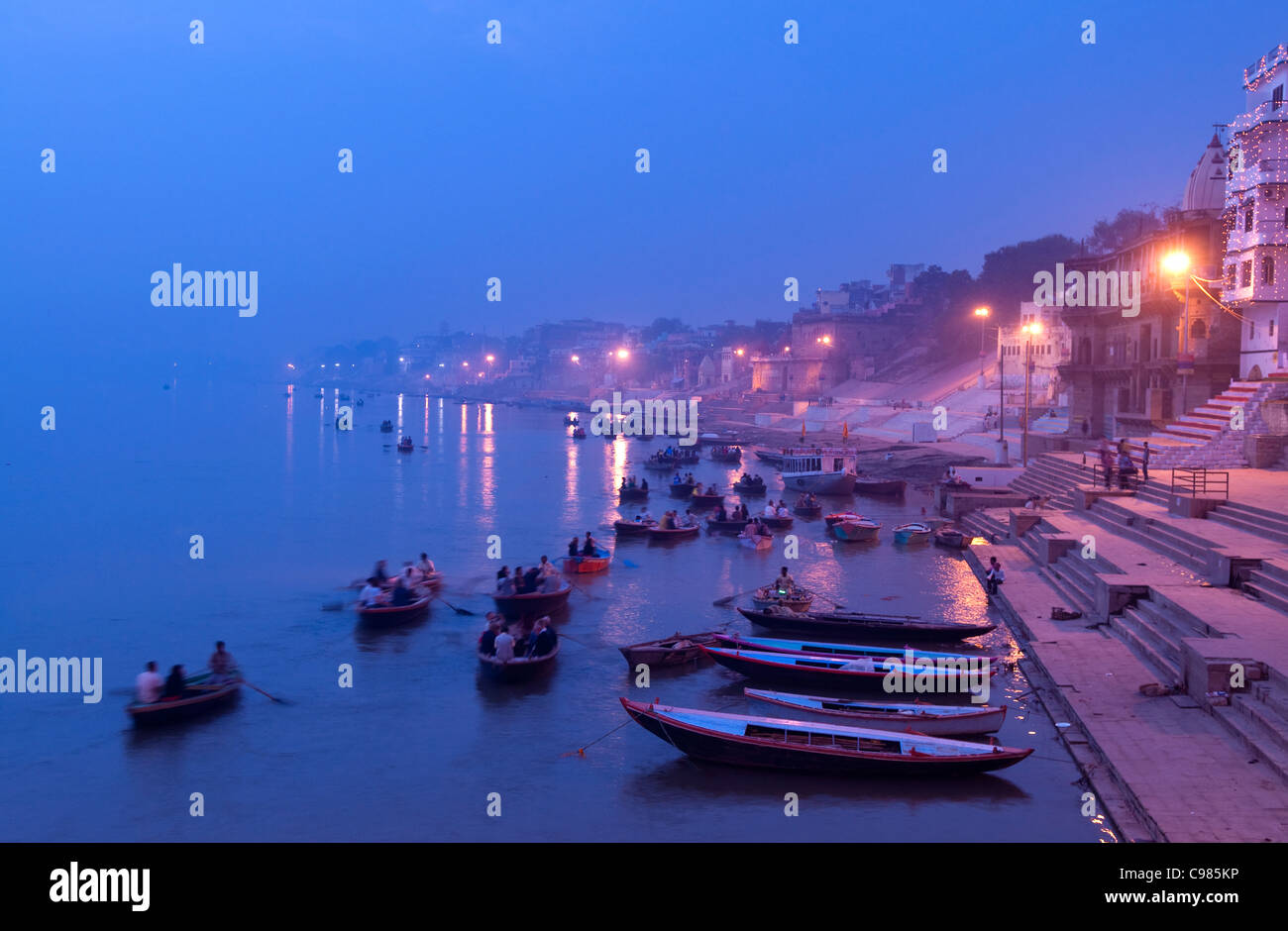 Morning on the Ganges, Varanasi, India Stock Photo - Alamy