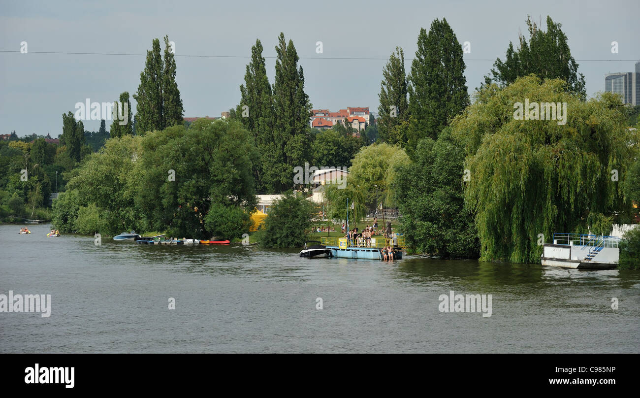 riverside recreational clubs and facilities River Vltava Podoli Prague ...