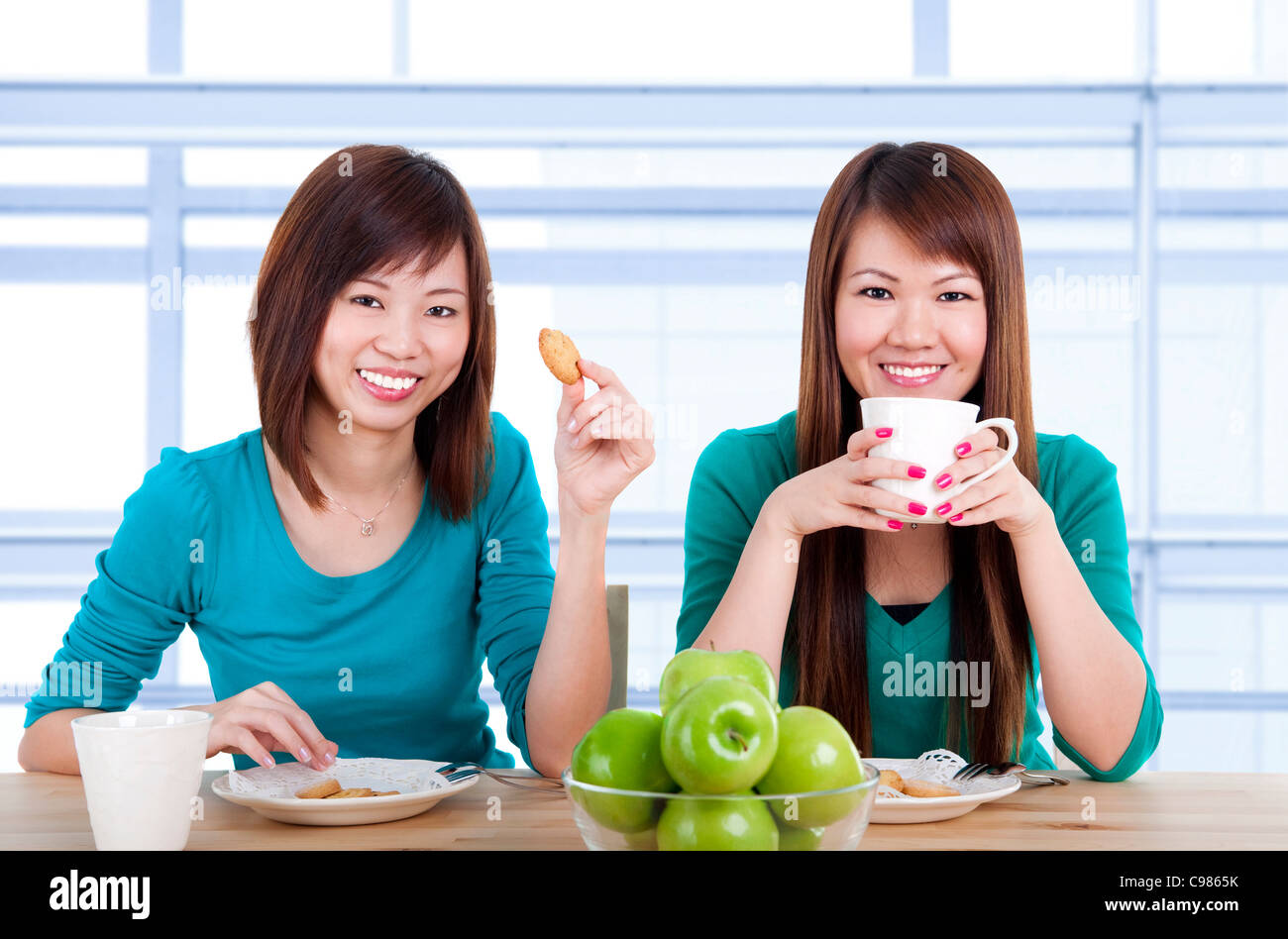 Two Women Having Afternoon Tea High Resolution Stock Photography and ...