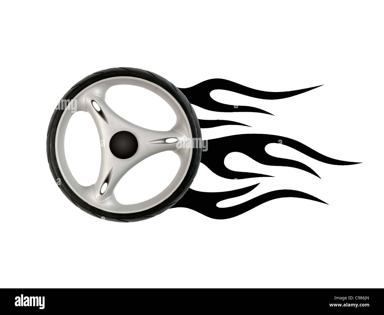 A plastic wheel isolated against a white background Stock Photo - Alamy