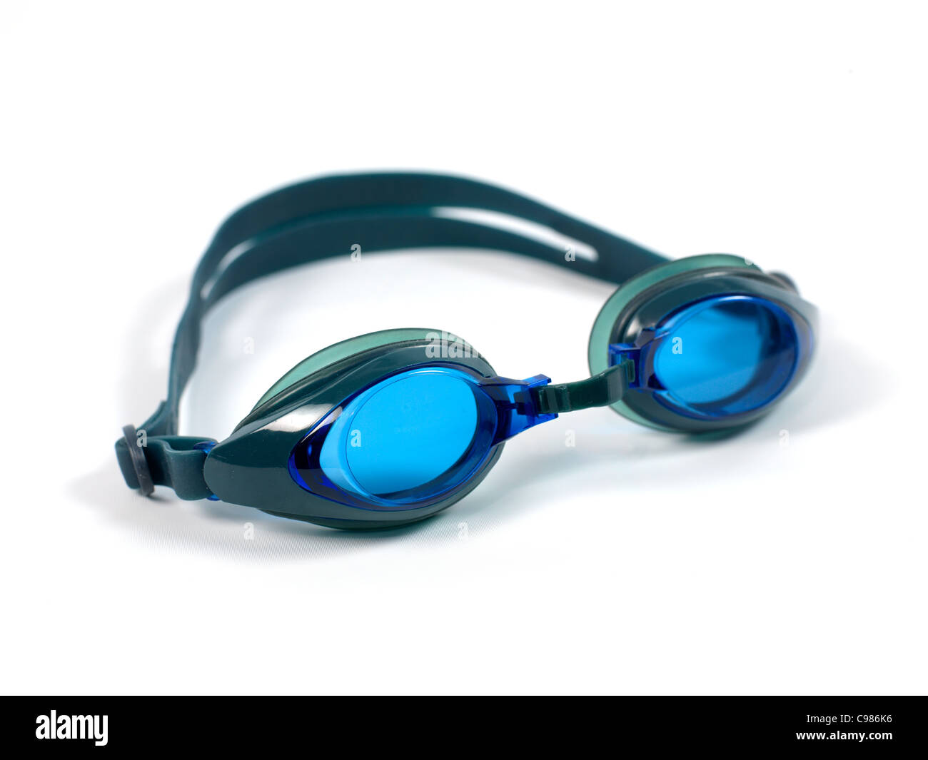 Swimming goggles isolated against a white background Stock Photo - Alamy