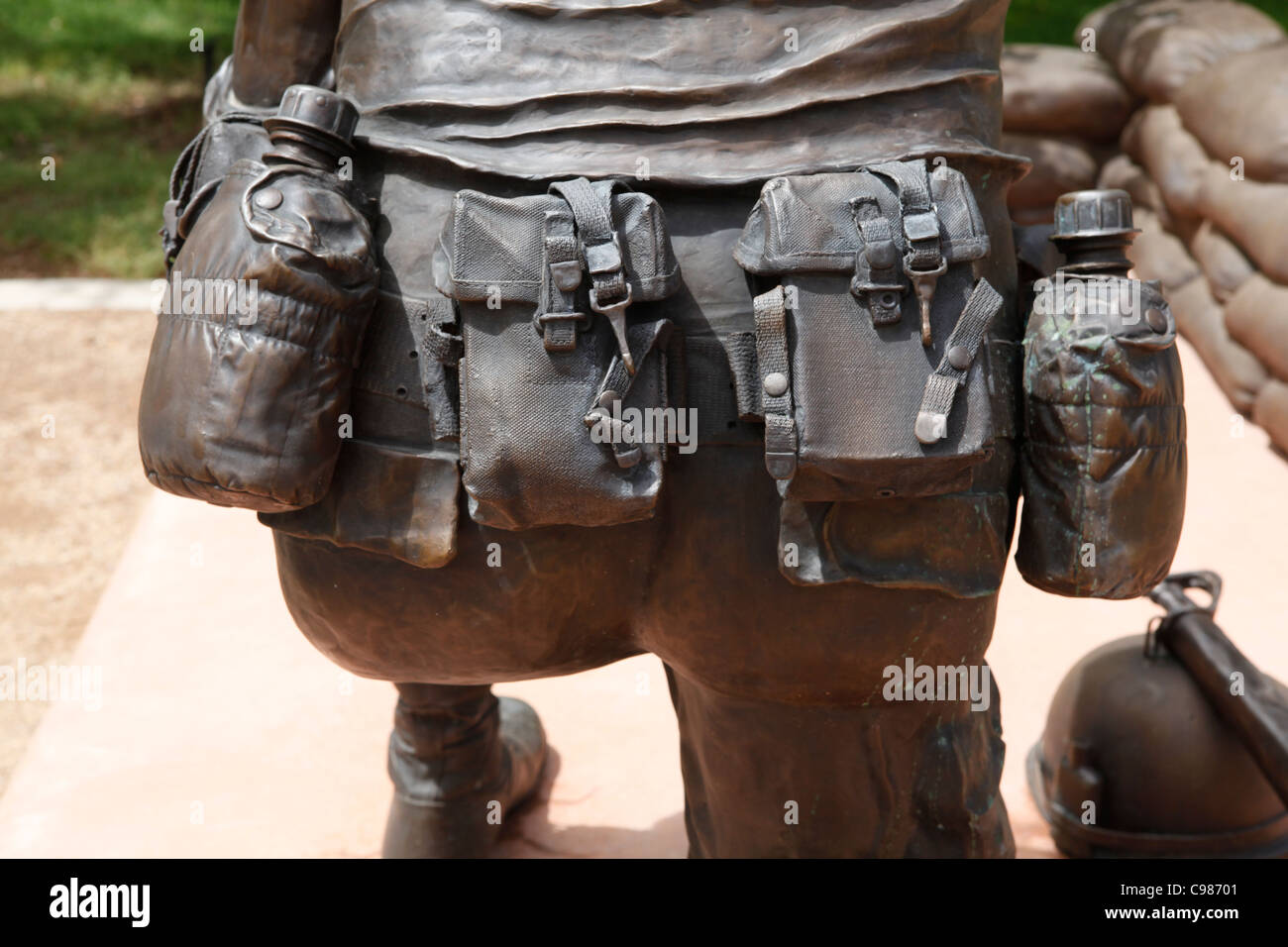 New Mexico veterans memorial Albuquerque vietnam war ammo pouches bronzed Stock Photo - Alamy