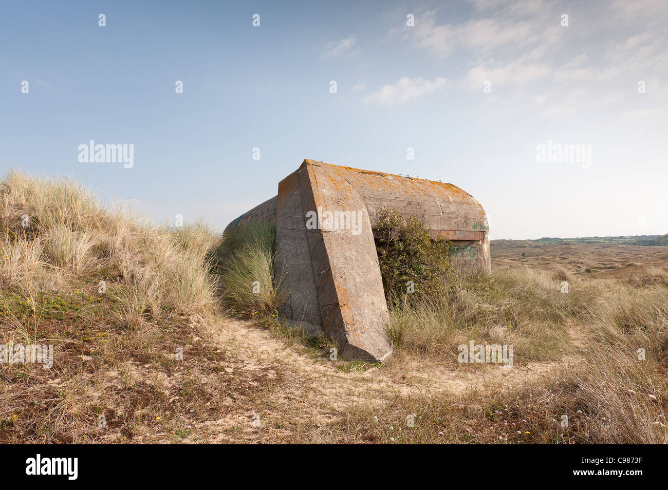 Remains of the Atlantic Wall in Normandy, off the beaten track behind a ...