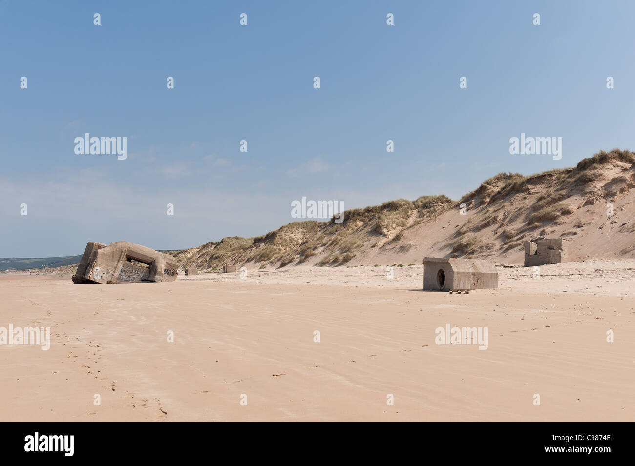 Remains of the Atlantic Wall in Normandy, off the beaten track behind a ...