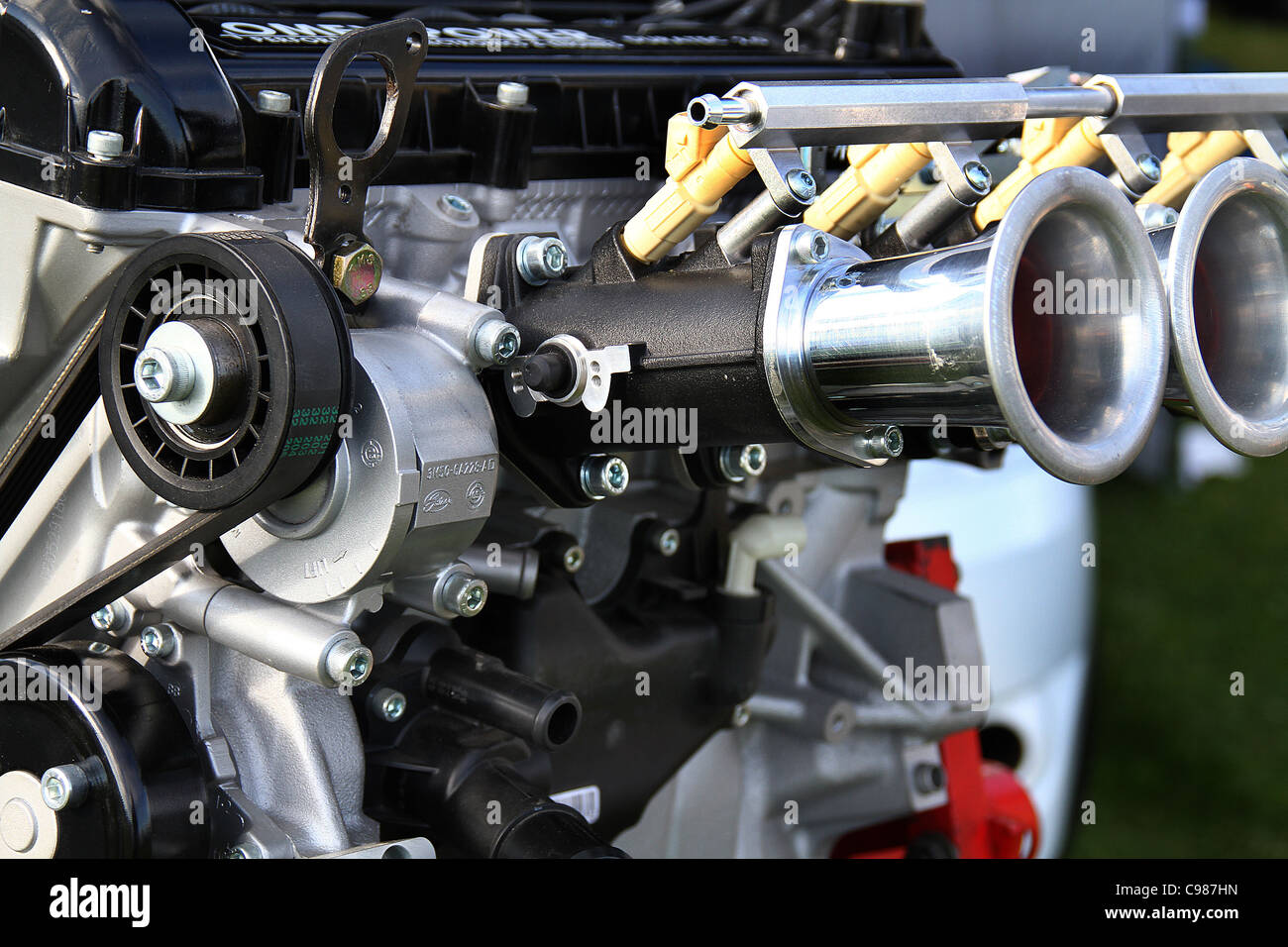 Air ram pipes on modern high performance car engine Stock Photo - Alamy Air ram pipes on modern high performance car engine Stock Photo - Alamy