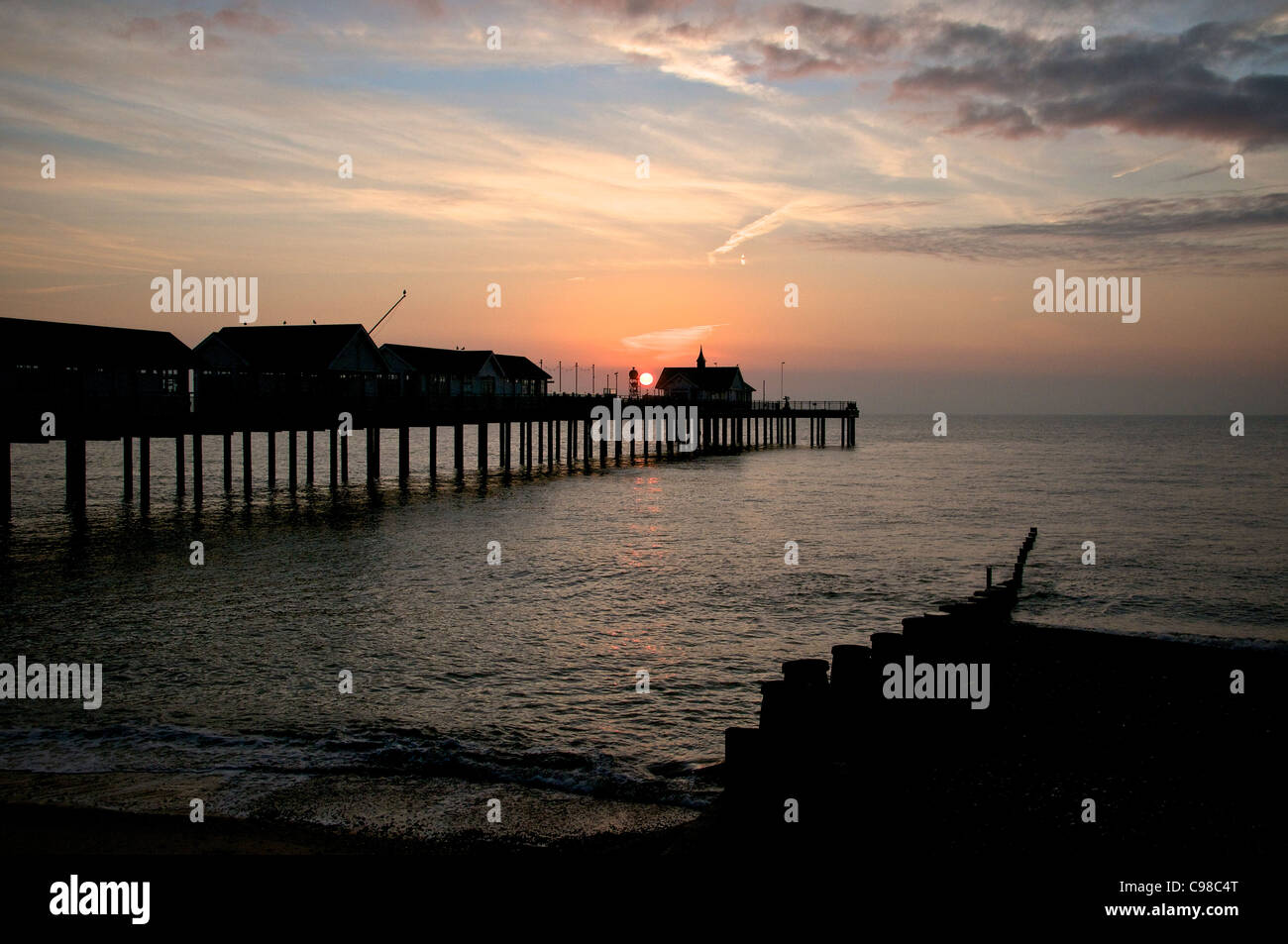 Southwold Suffolk UK Pier Beach Sunrise Stock Photo - Alamy