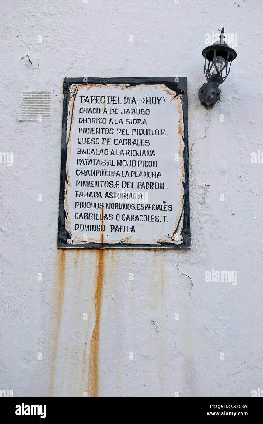 Menu tapas traditional wall board hi-res stock photography and images ...