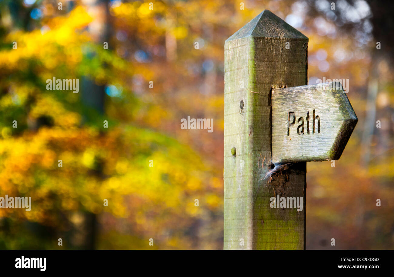 Signpost for a path Stock Photo - Alamy