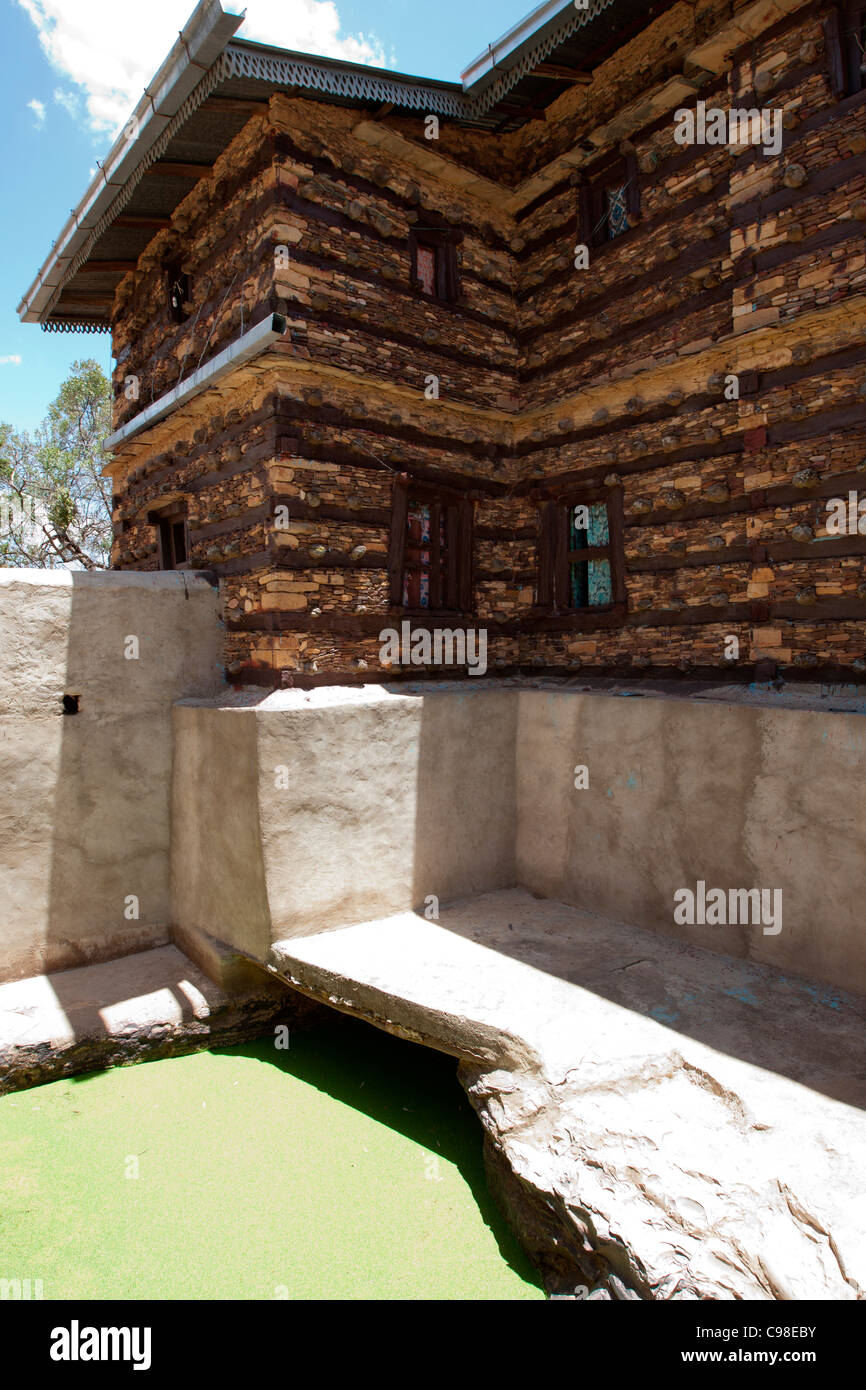 Original Aksumite architecture of Abuna Aregawi Church at the mountain ...
