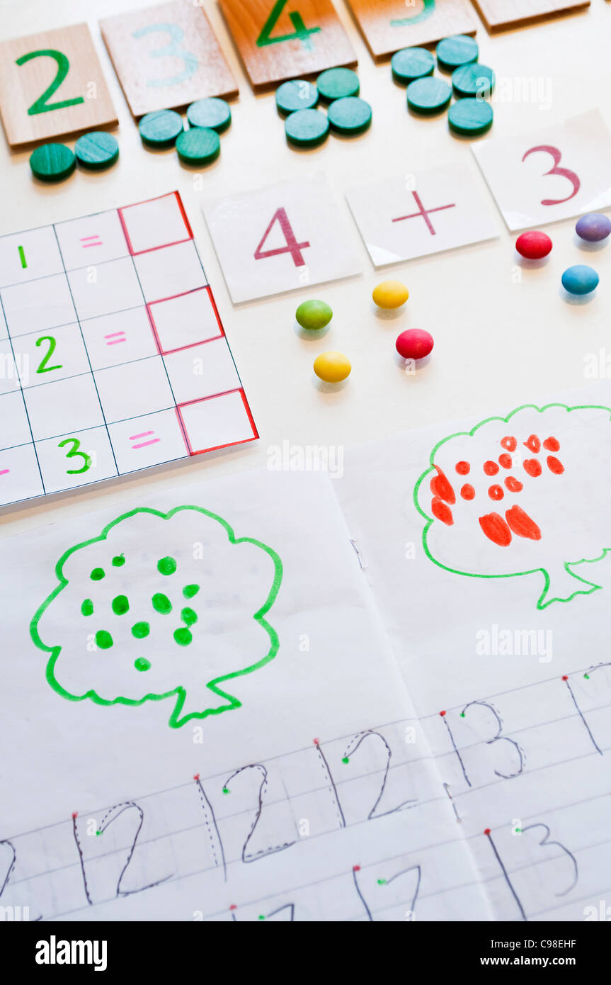 Children's mathematics equipment Stock Photo - Alamy