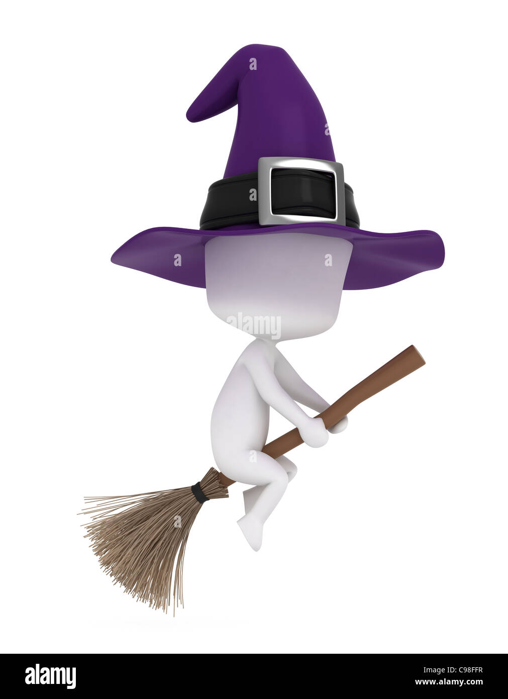 Cartoon witch riding broomstick hi-res stock photography and images - Alamy