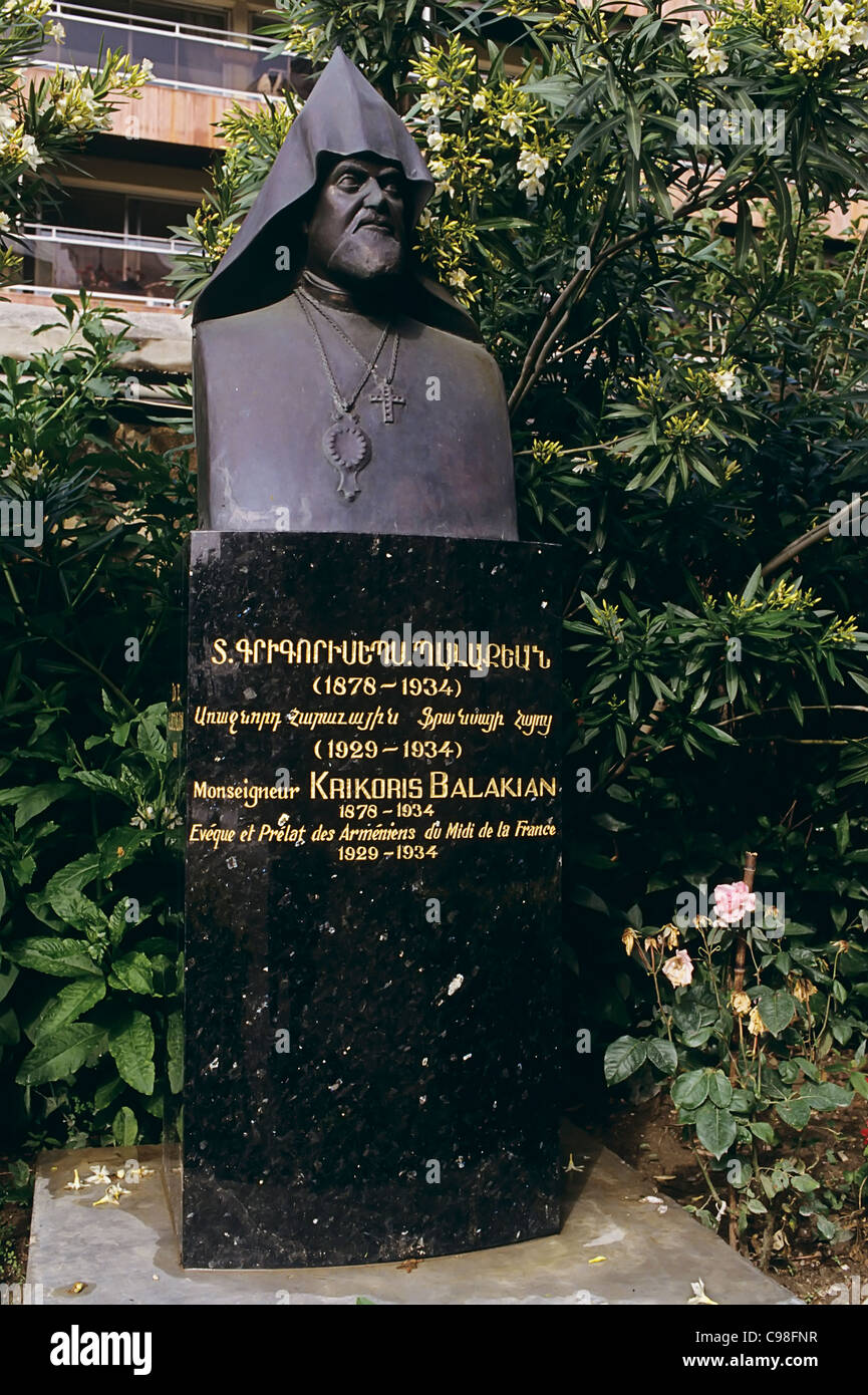 Bust of Armenian bishop Krikoris Balakian in Marseille, France Stock ...