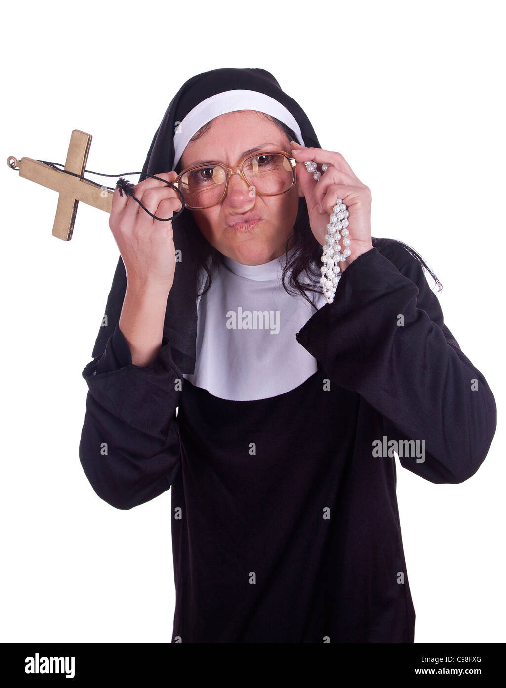 A different nun with a funny expression Stock Photo - Alamy