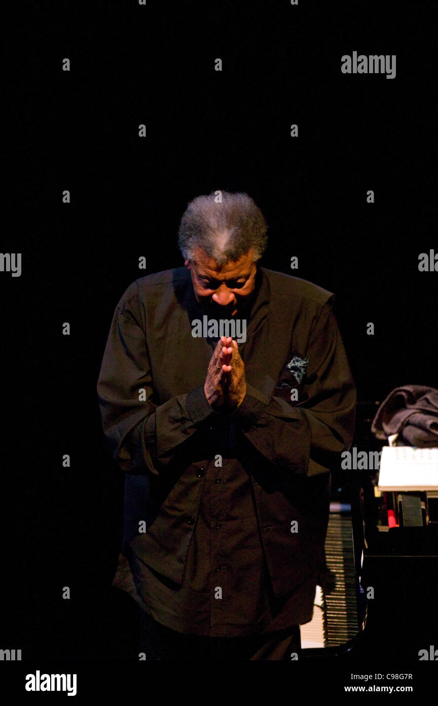 Abdullah Ibrahim acknowledging the crowd and the applause at the end of ...