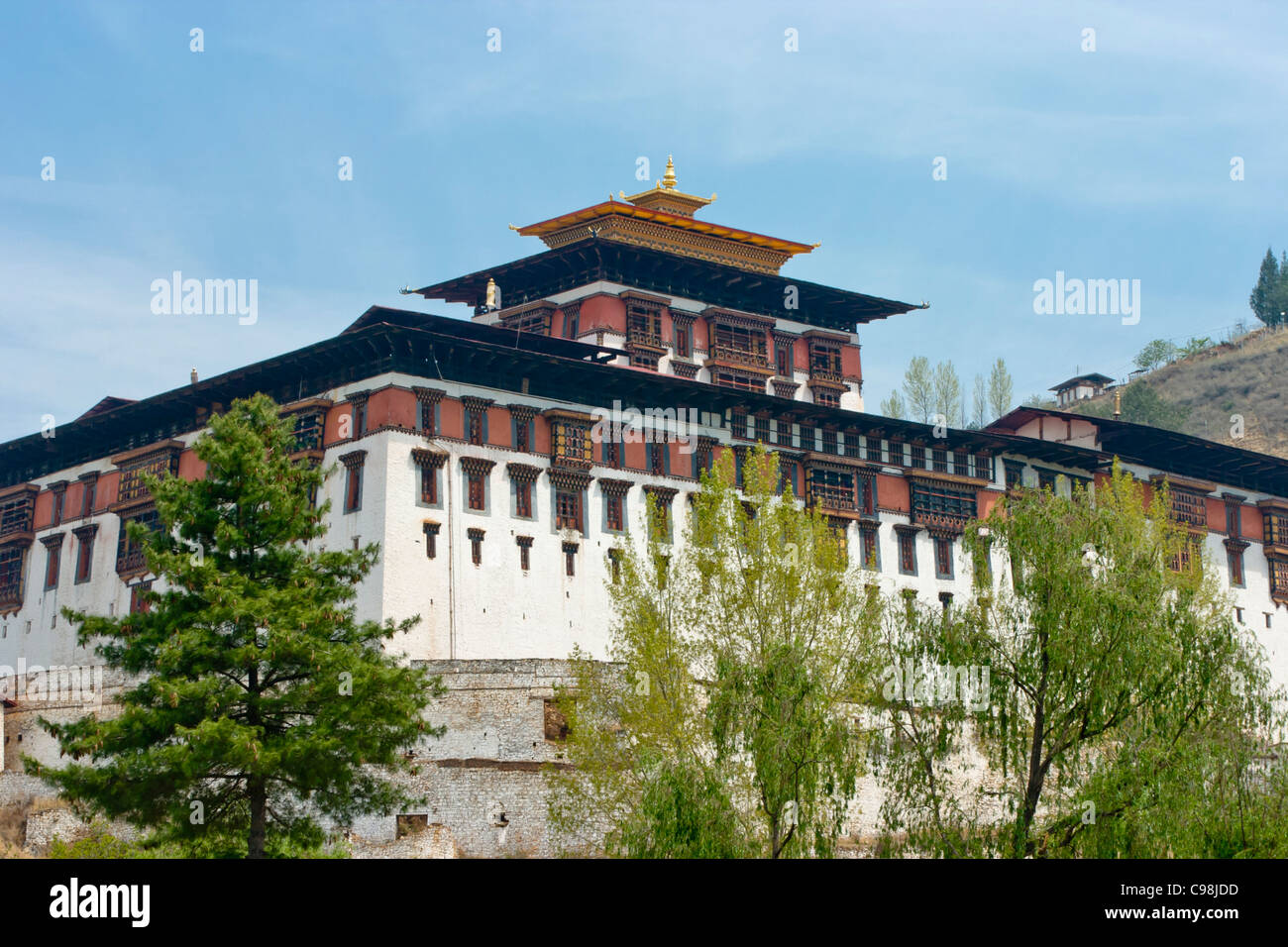 The Dzong at Paro is beside the Paro river Stock Photo - Alamy