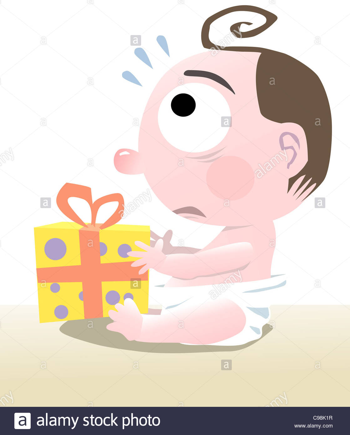 Cartoon Illustration Baby Girl Crying Stock Photos & Cartoon ...
