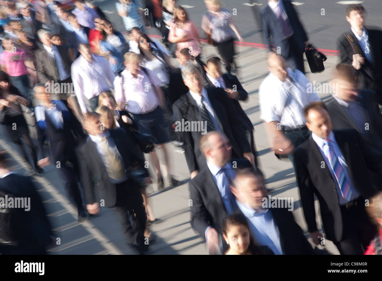 commuters walking to work at rush hour Stock Photo - Alamy
