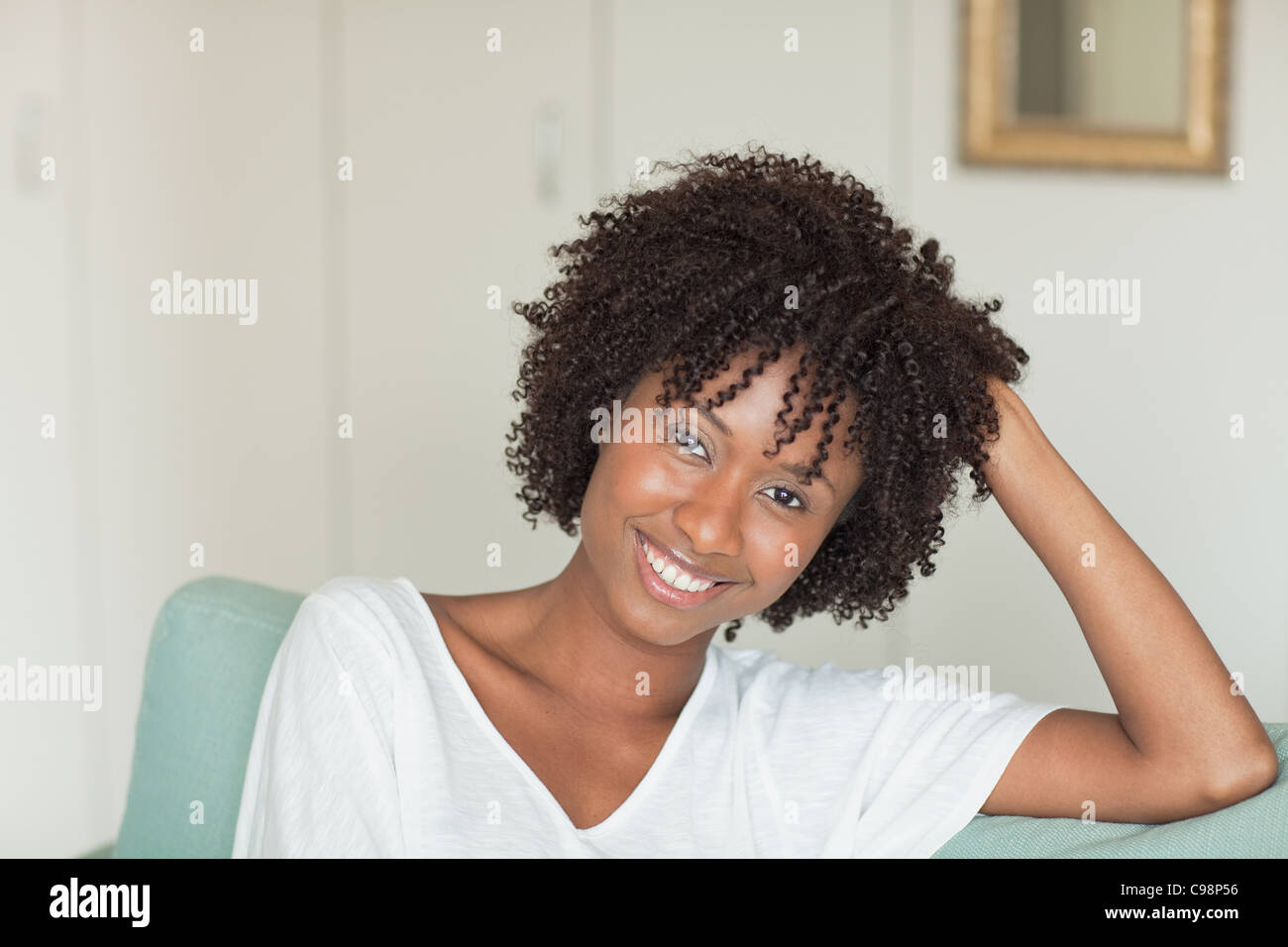 Relaxed portrait young woman Stock Photo - Alamy