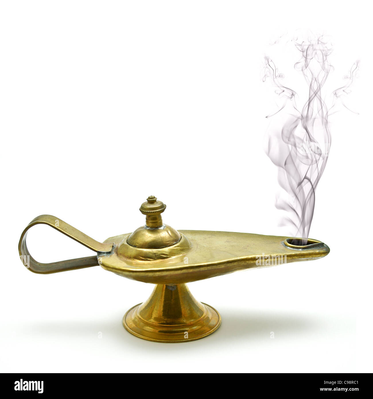 magic aladin lamp on a white background: 3 wishes free Stock Photo - Alamy