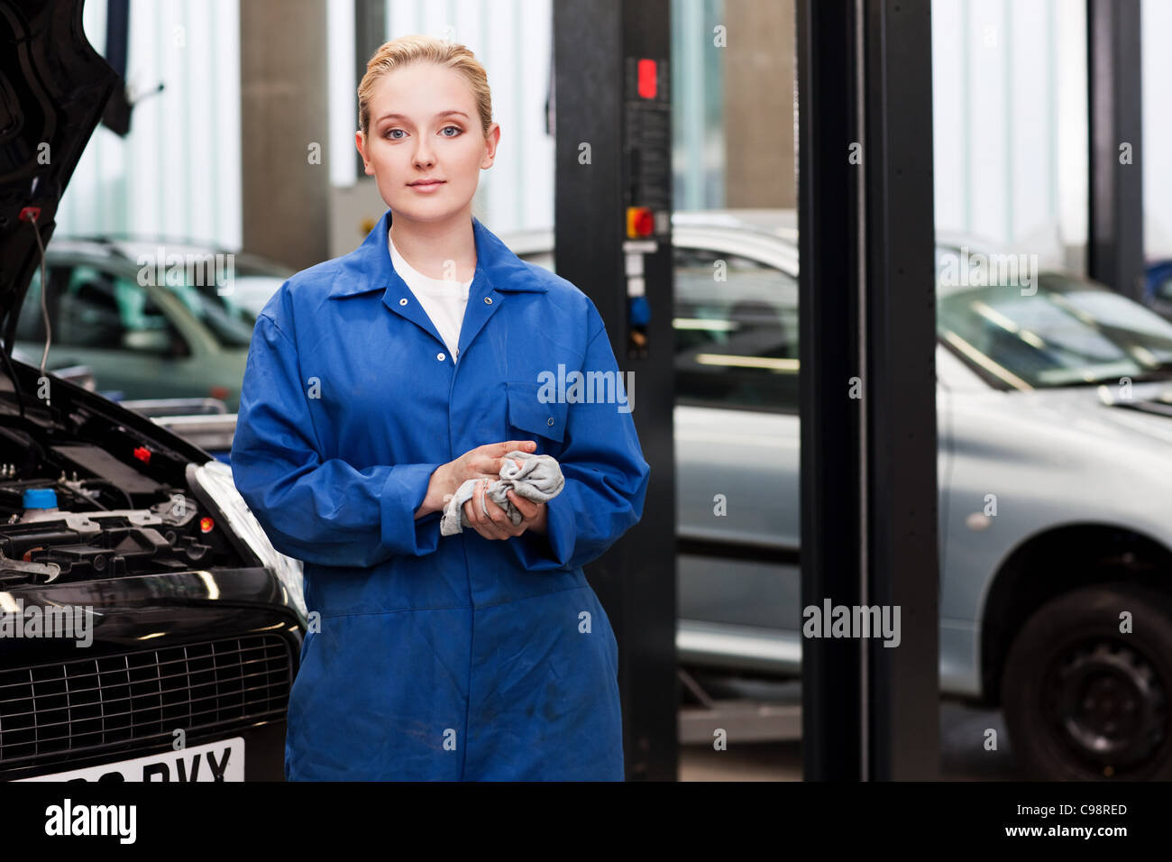 Apprentice mechanic, portrait Stock Photo - Alamy