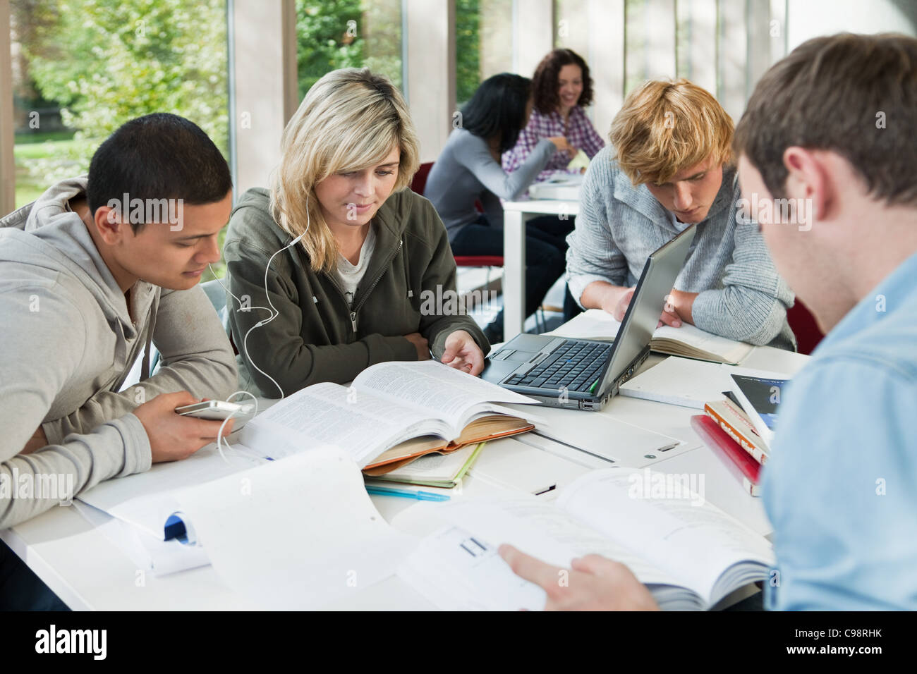 University students working together Stock Photo - Alamy