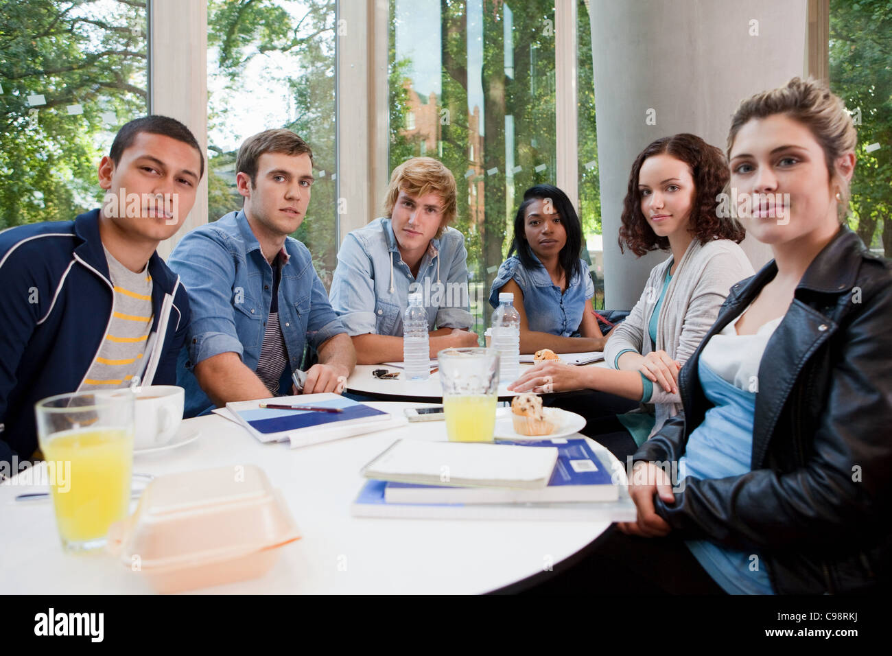 University students college cafe, portrait Stock Photo - Alamy
