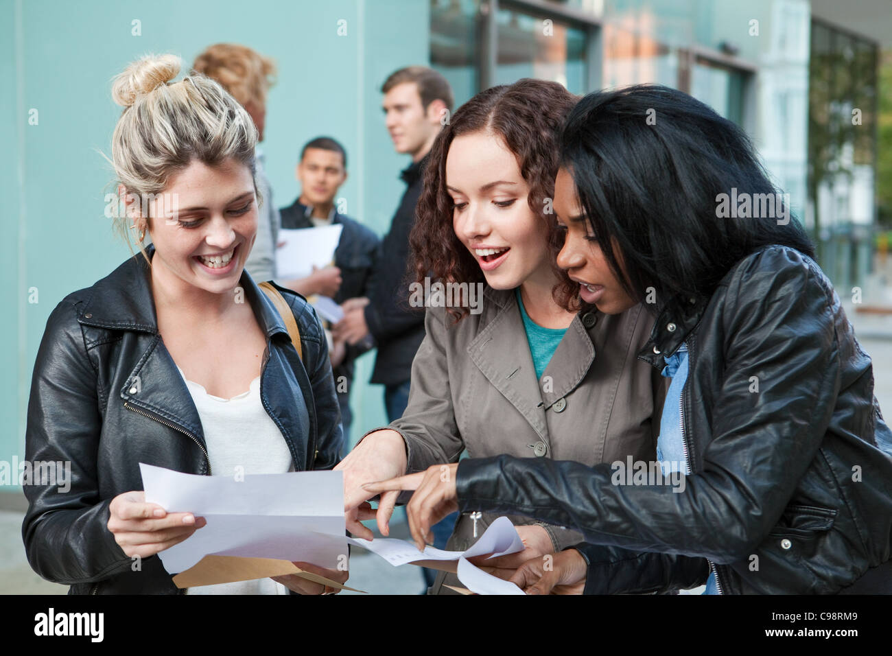 University students receiving their exam results Stock Photo - Alamy