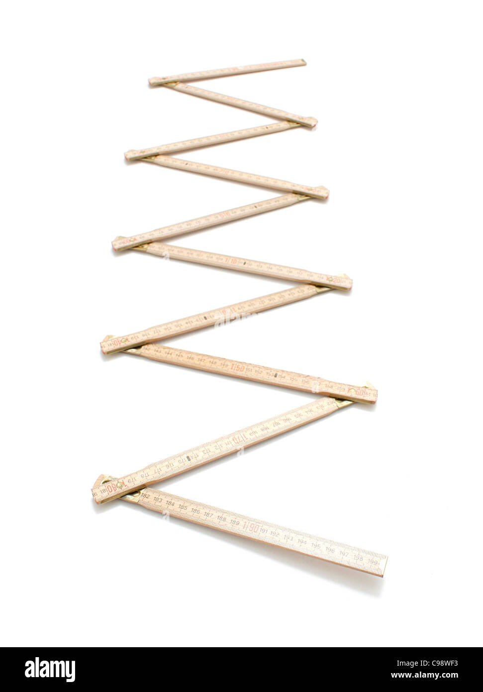 Wooden ruler isolated on white Stock Photo - Alamy