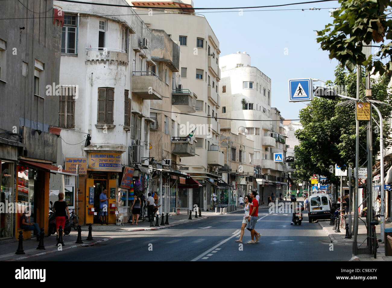 Kings George street with Bauhaus buildings, Tel Aviv, Israel Stock ...