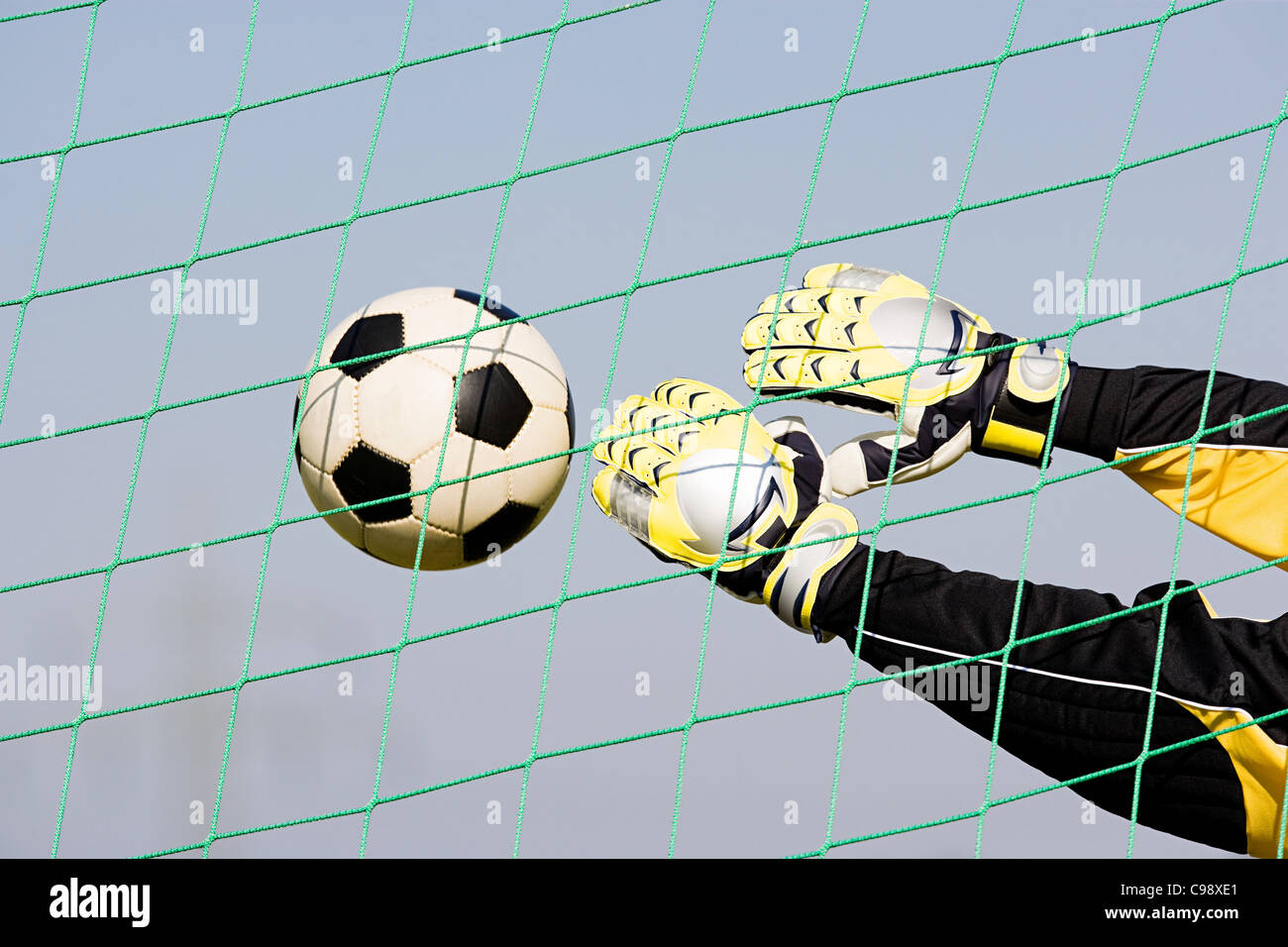 Goalkeeper making a save Stock Photo - Alamy