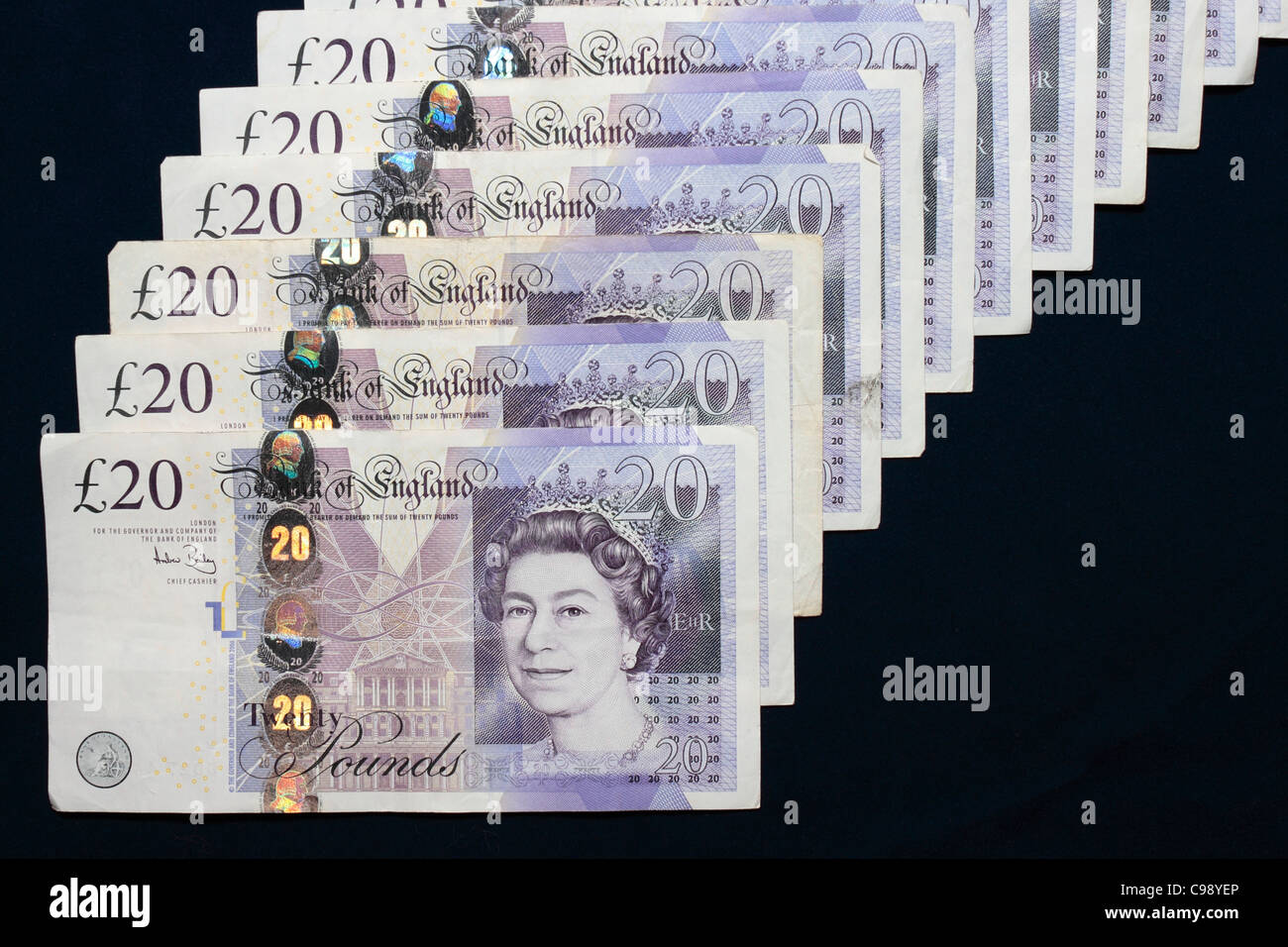 20 pound notes stack hi-res stock photography and images - Alamy