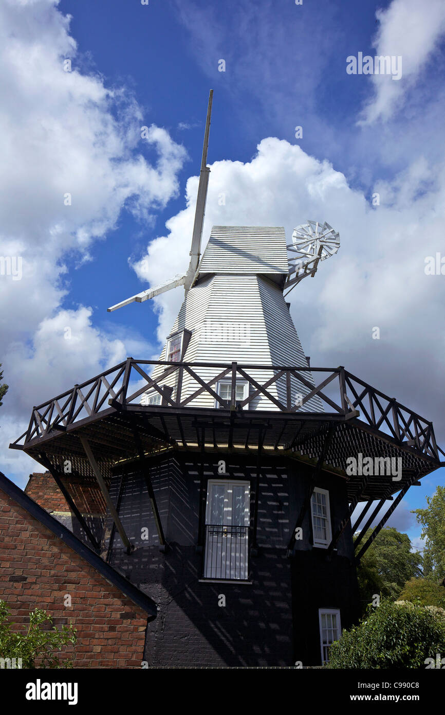 Restored Windmill in summer sunshine, Rye, East Sussex, England, UK ...