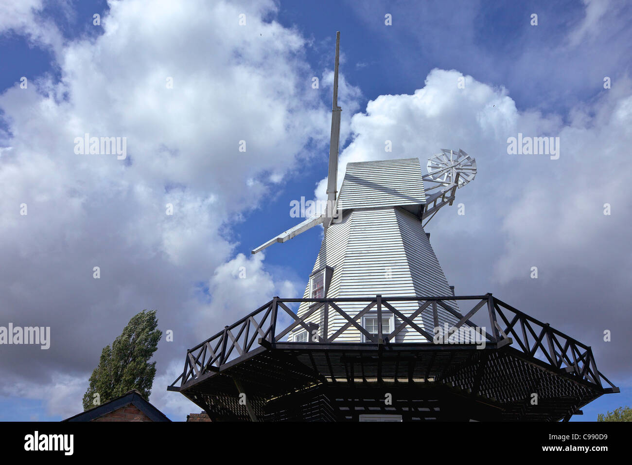 Restored Windmill in summer sunshine, Rye, East Sussex, England, UK ...
