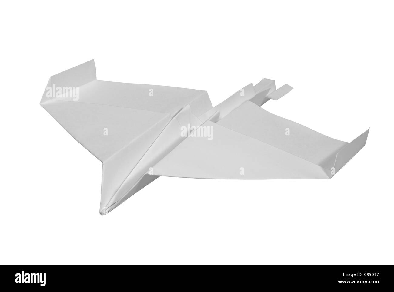 studio photography of a paper plane isolated on white with clipping ...