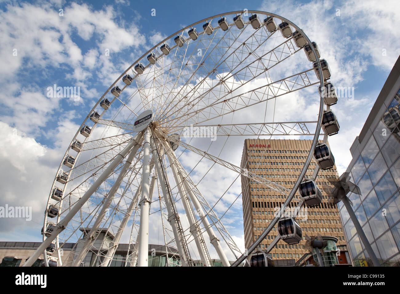 The Wheel of Manchester in Exchange Square, Manchester, England Stock ...