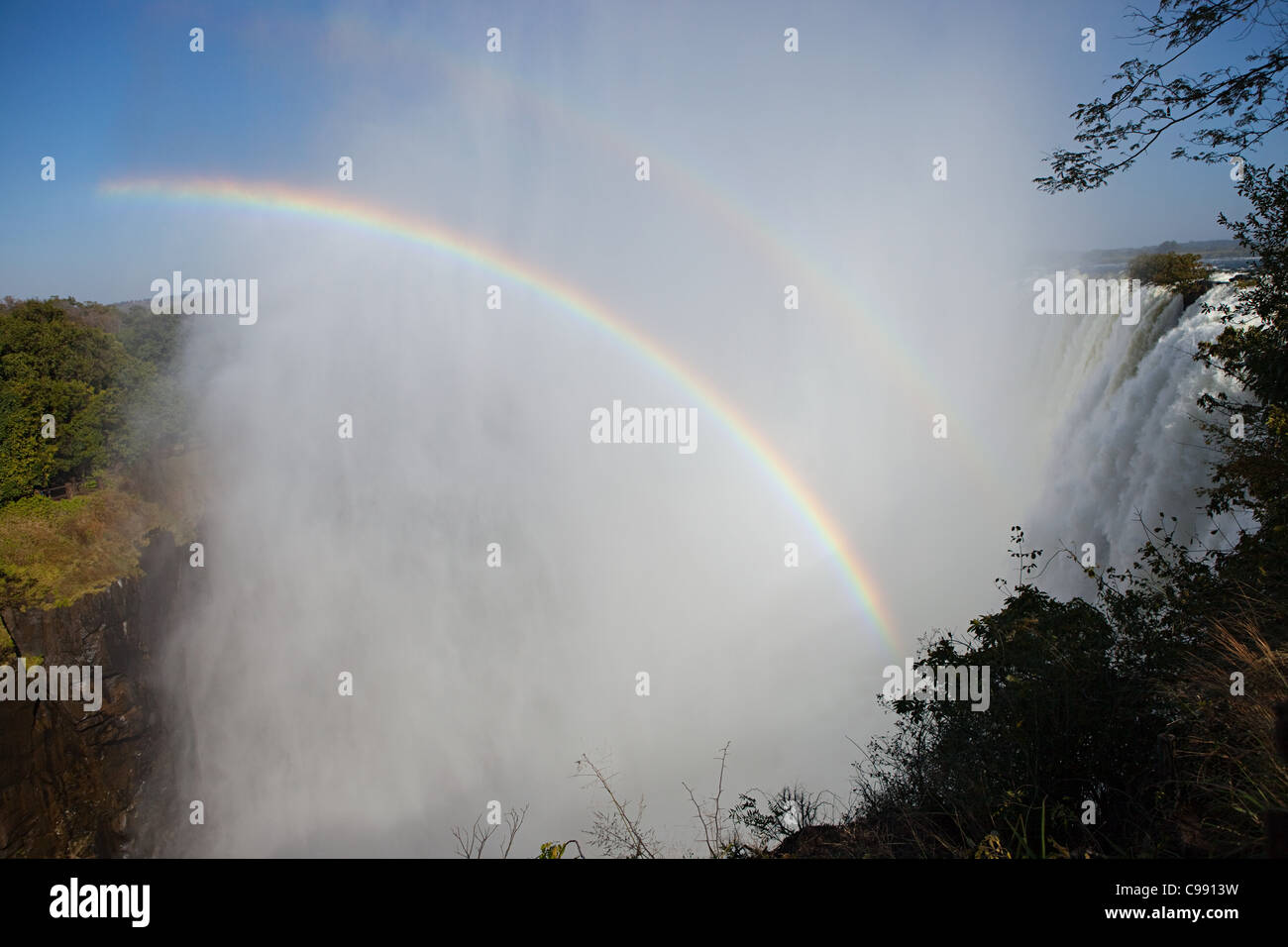 Double rainbow, Zambian side of Victoria Falls, Livingstone, Zambia ...