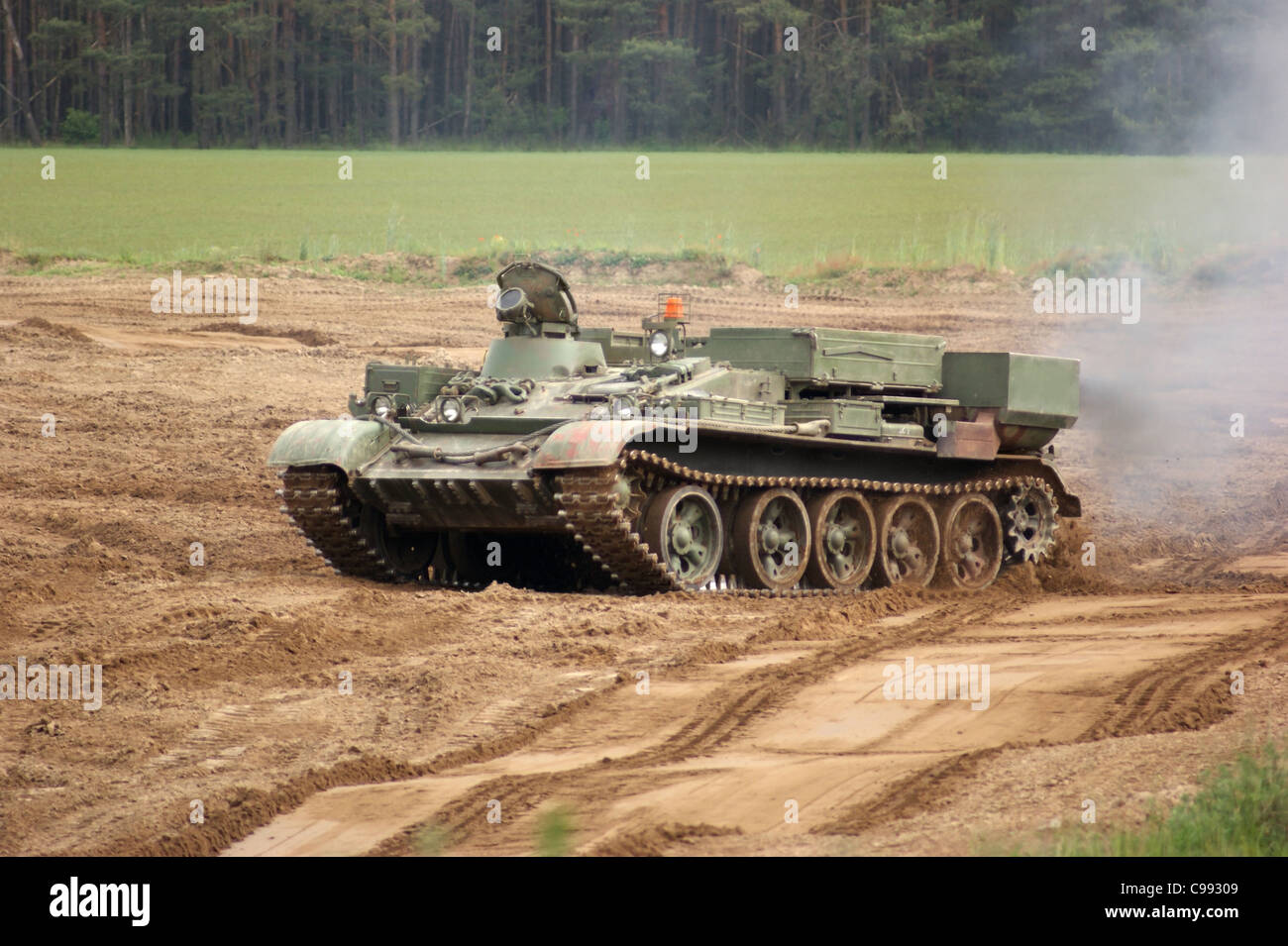 old tank of the "Nationale Volksarmee" in Germany, now used for a ...