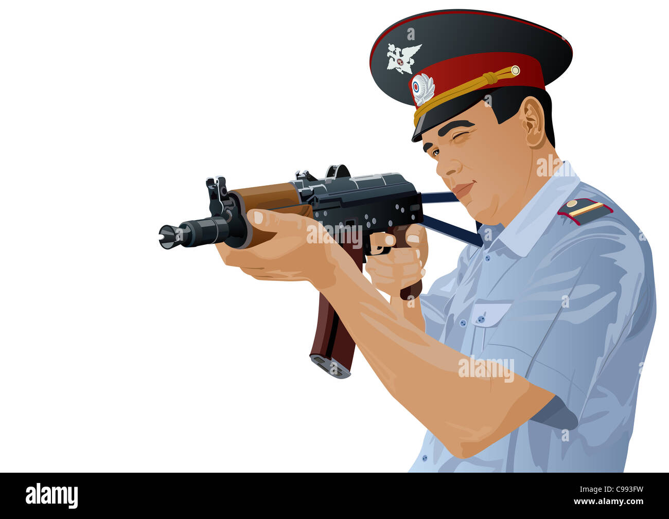 A police officer with a gun Stock Photo - Alamy