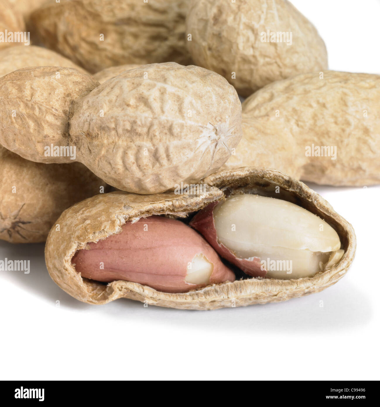 studio photography of a open peanut detail Stock Photo - Alamy